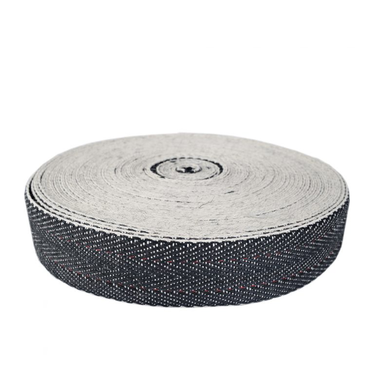 50mm British Woven Black & White Webbing - Livedale Foam & Sundries Ltd