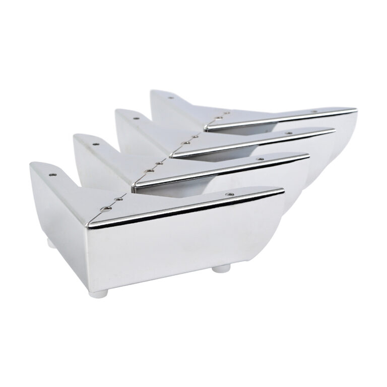 Chrome Corner Metal Leg 150mm x 150mm x 50mm - Livedale Foam & Sundries Ltd