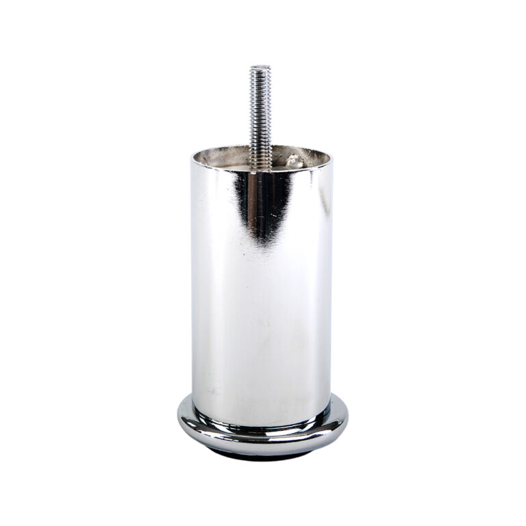 Chrome Round Metal Leg 50mm diameter x 100mm - Livedale Foam & Sundries Ltd