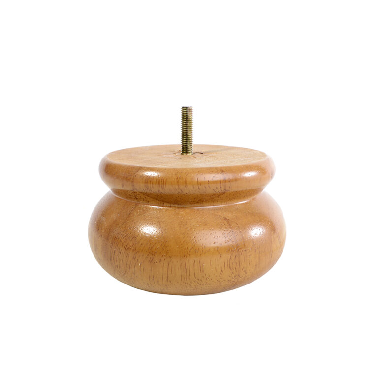 Shaped Wooden Bun Foot 125mm diameter x 80mm - Livedale Foam & Sundries Ltd