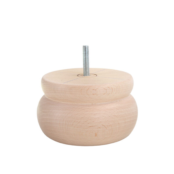 Shaped Wooden Bun Foot 125mm diameter x 80mm - Livedale Foam & Sundries Ltd